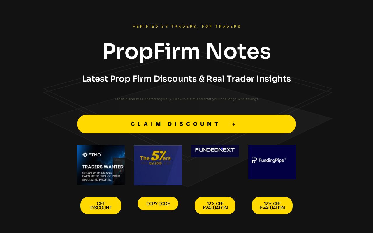 Prop Firm Notes – Verified Discounts & Trader Insights
